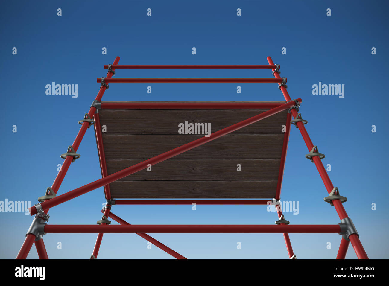 3d image of red scaffolding against blue sky background 3d Stock Photo ...