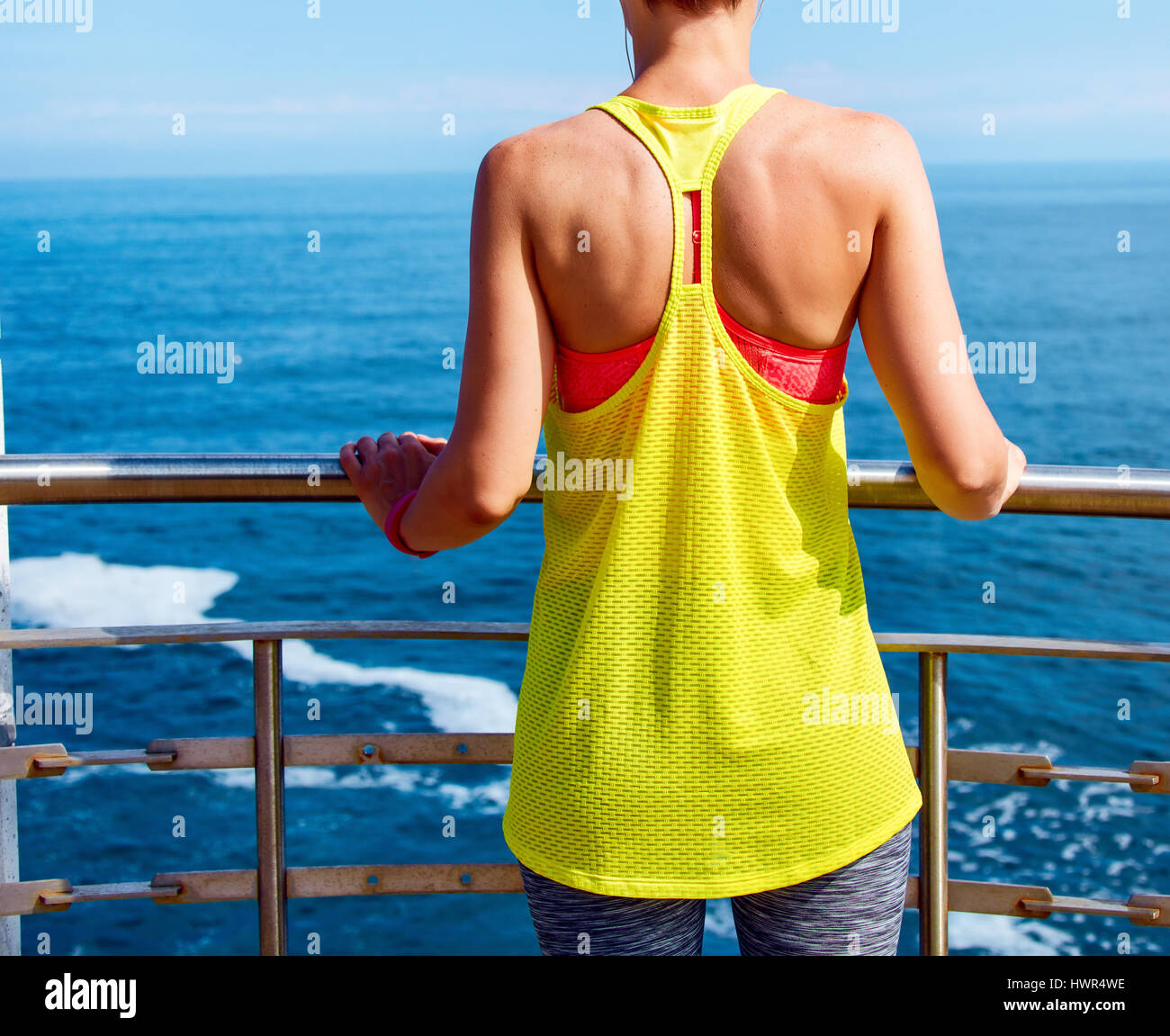 Look Good, Feel great! Closeup on young woman in fitness outfit ...