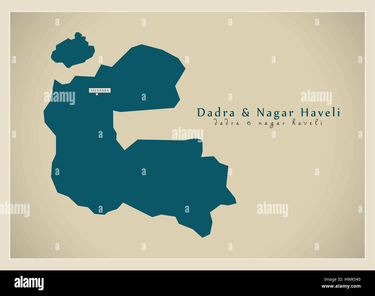 Modern Map - Dadra & Nagar Haveli IN Stock Vector Image & Art - Alamy