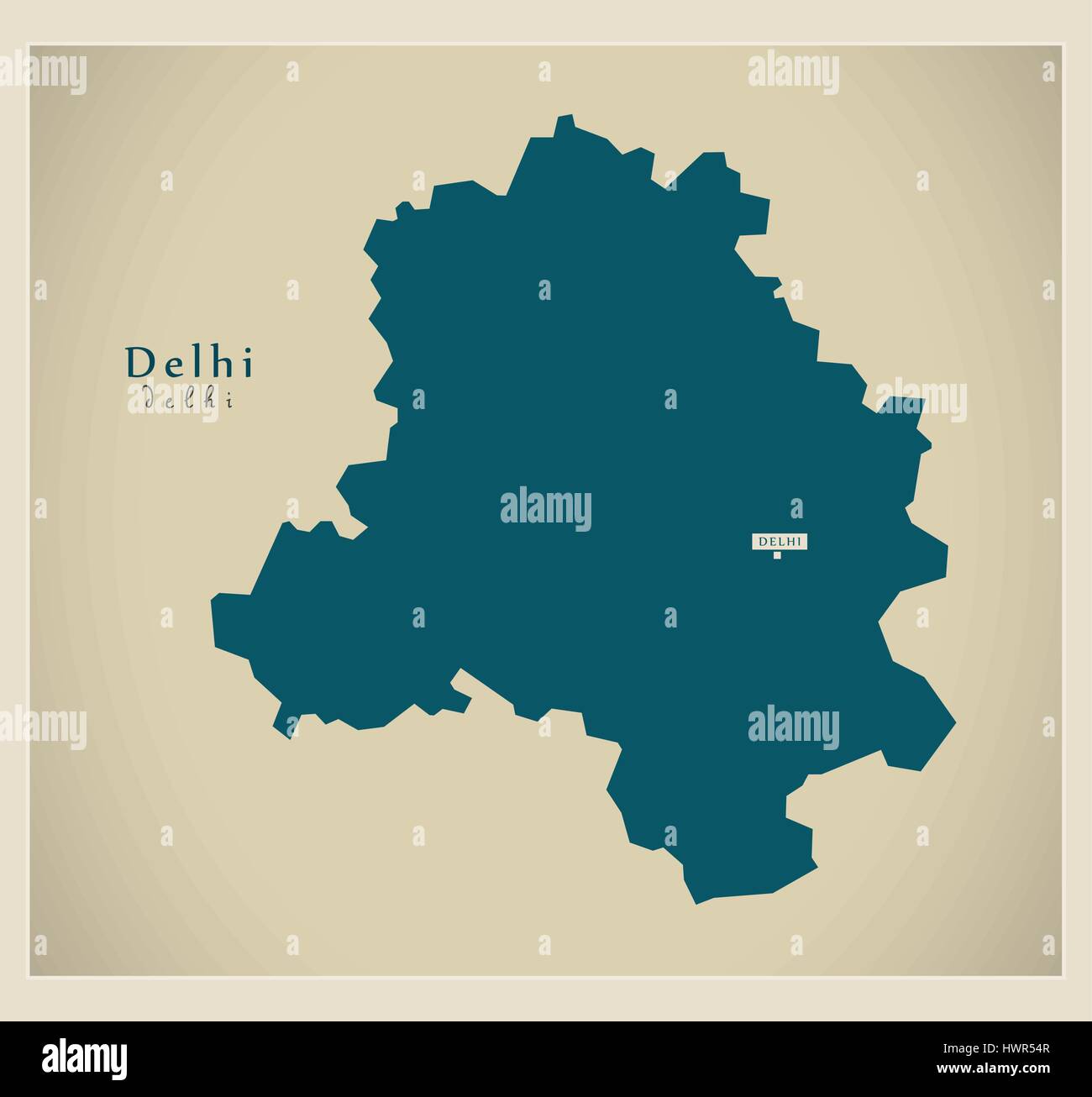 Modern Map - Delhi IN Stock Vector Image & Art - Alamy