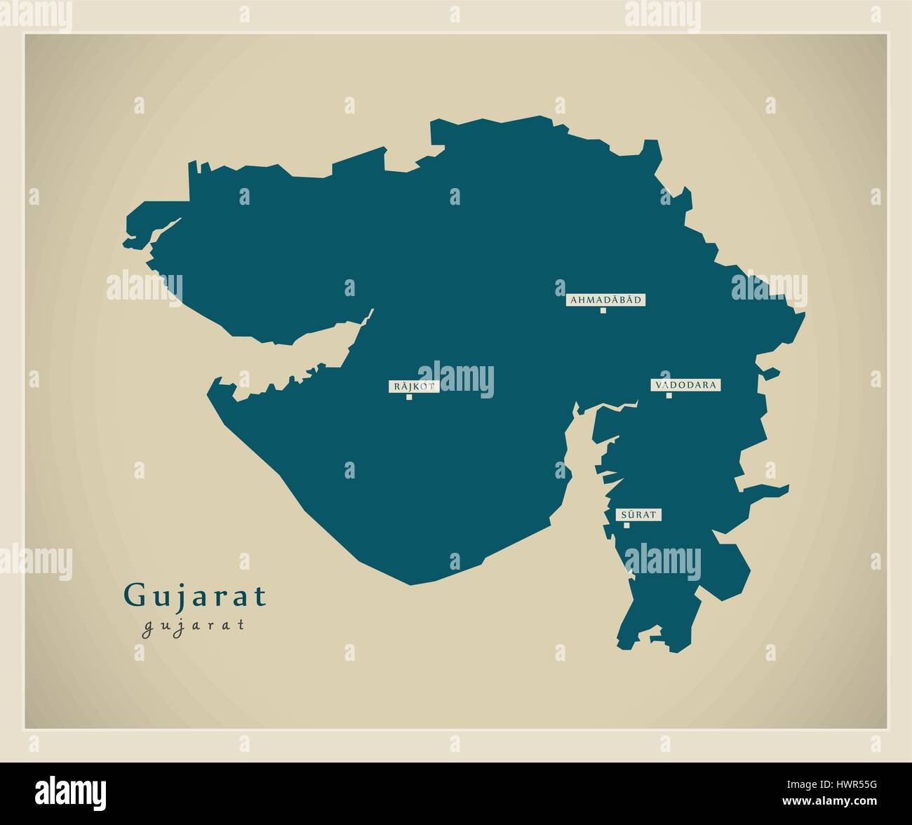 Gujarat map hi-res stock photography and images - Alamy