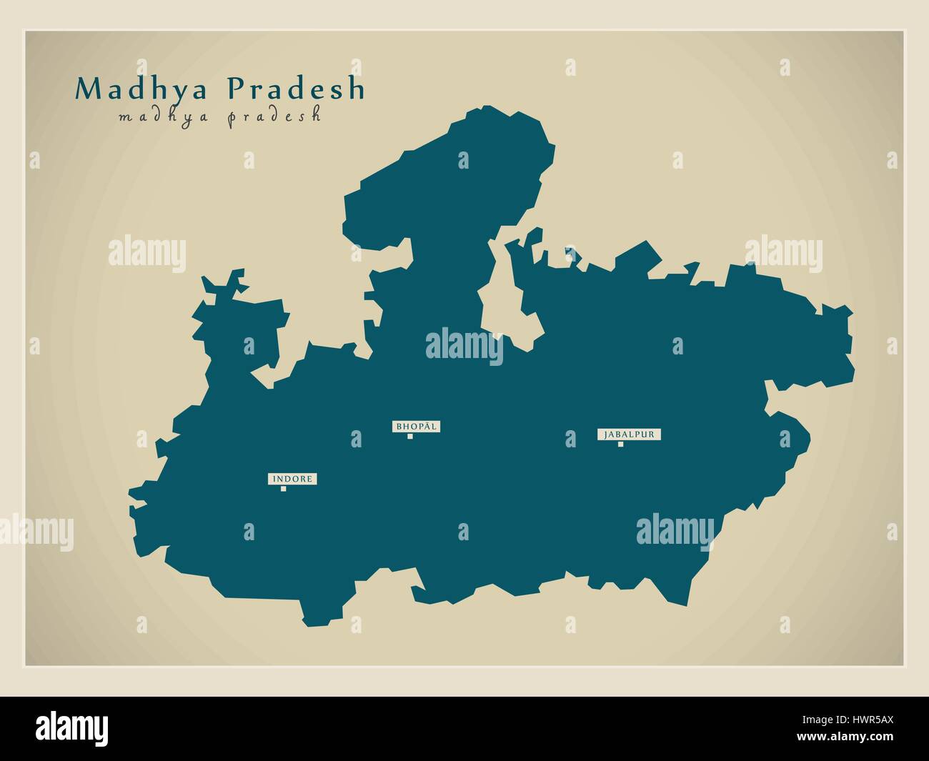 Madhya pradesh map hi-res stock photography and images - Alamy
