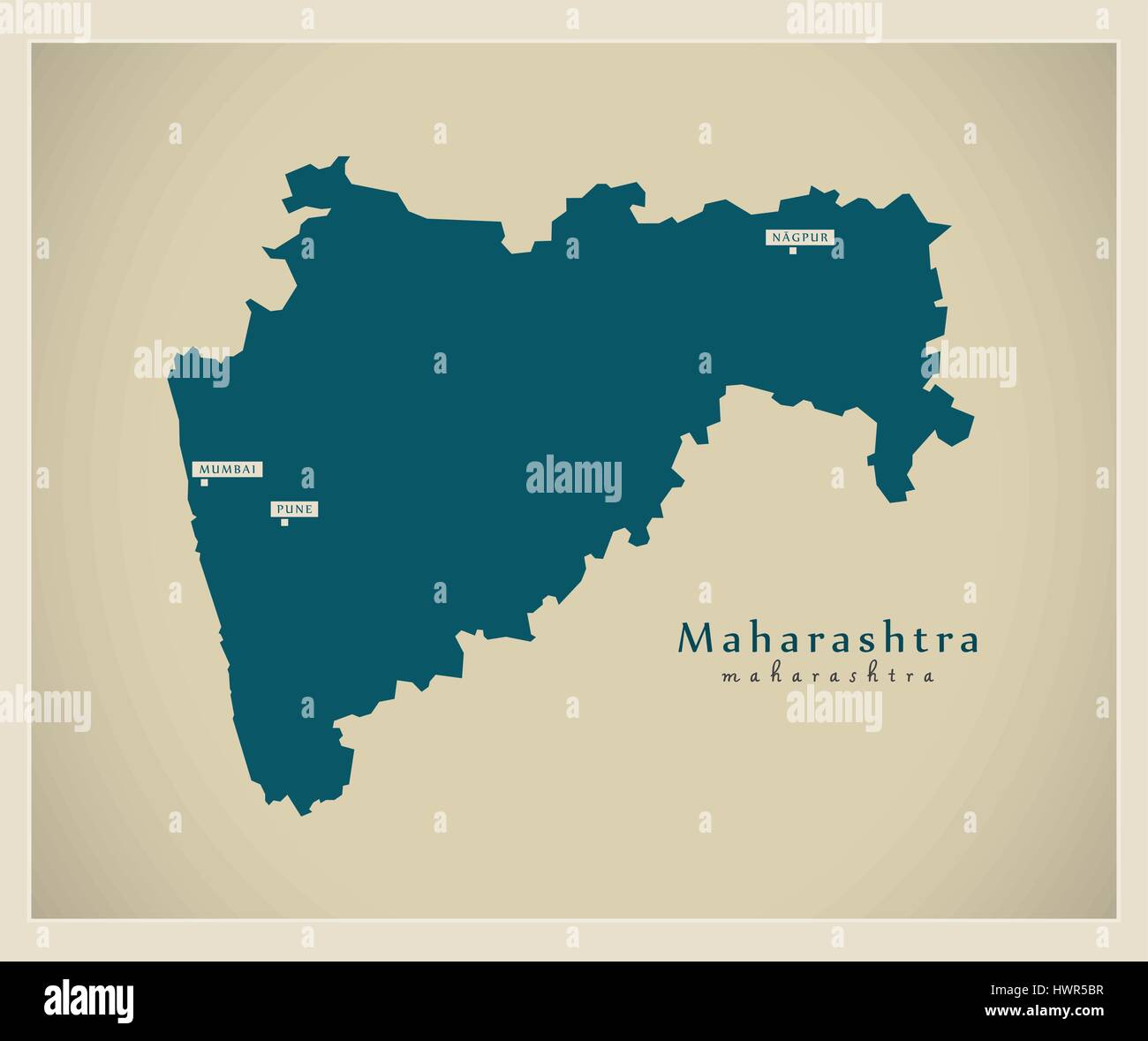 Modern map maharashtra india hi-res stock photography and images - Alamy