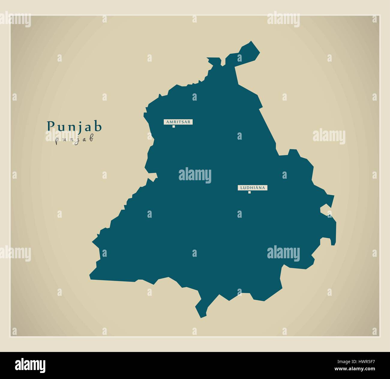 Punjab map vector hi-res stock photography and images - Alamy