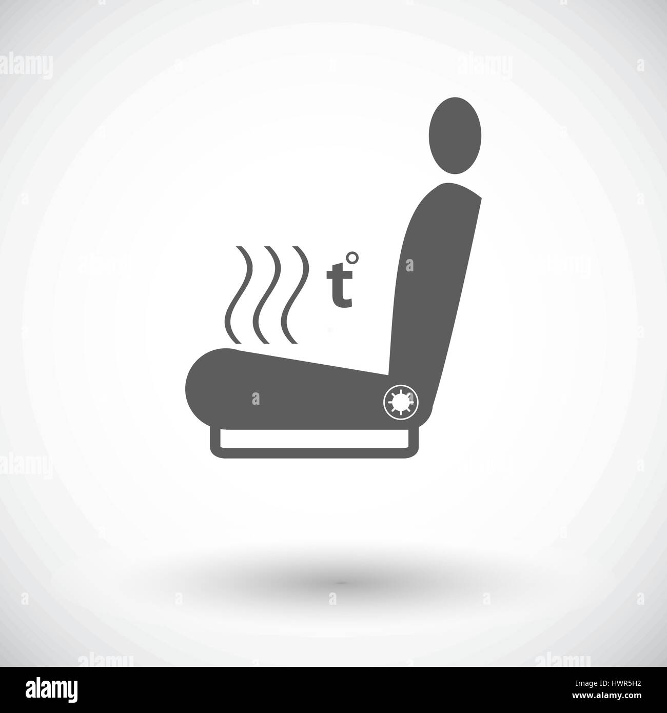 Heated seat. Single flat icon on white background. Vector illustration ...
