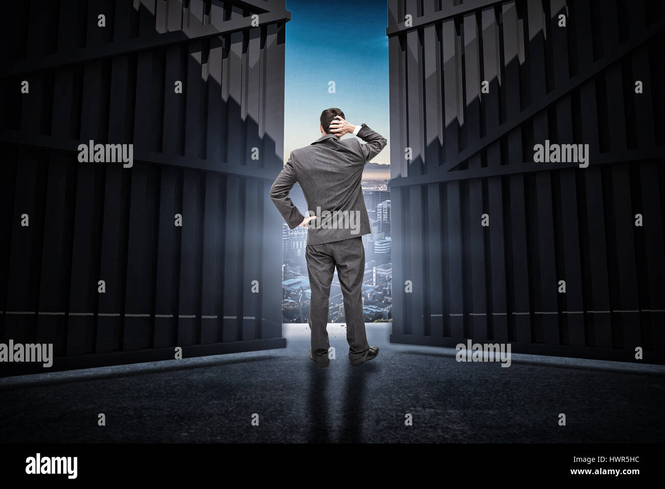 Man back view scratching head hi-res stock photography and images - Alamy