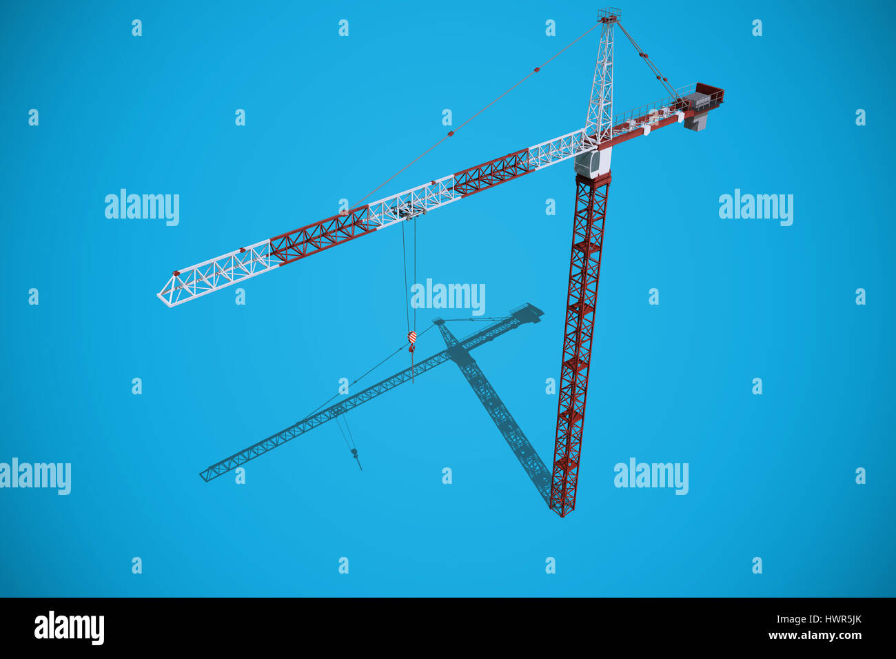 Studio Shoot of a crane against blue background Stock Photo - Alamy