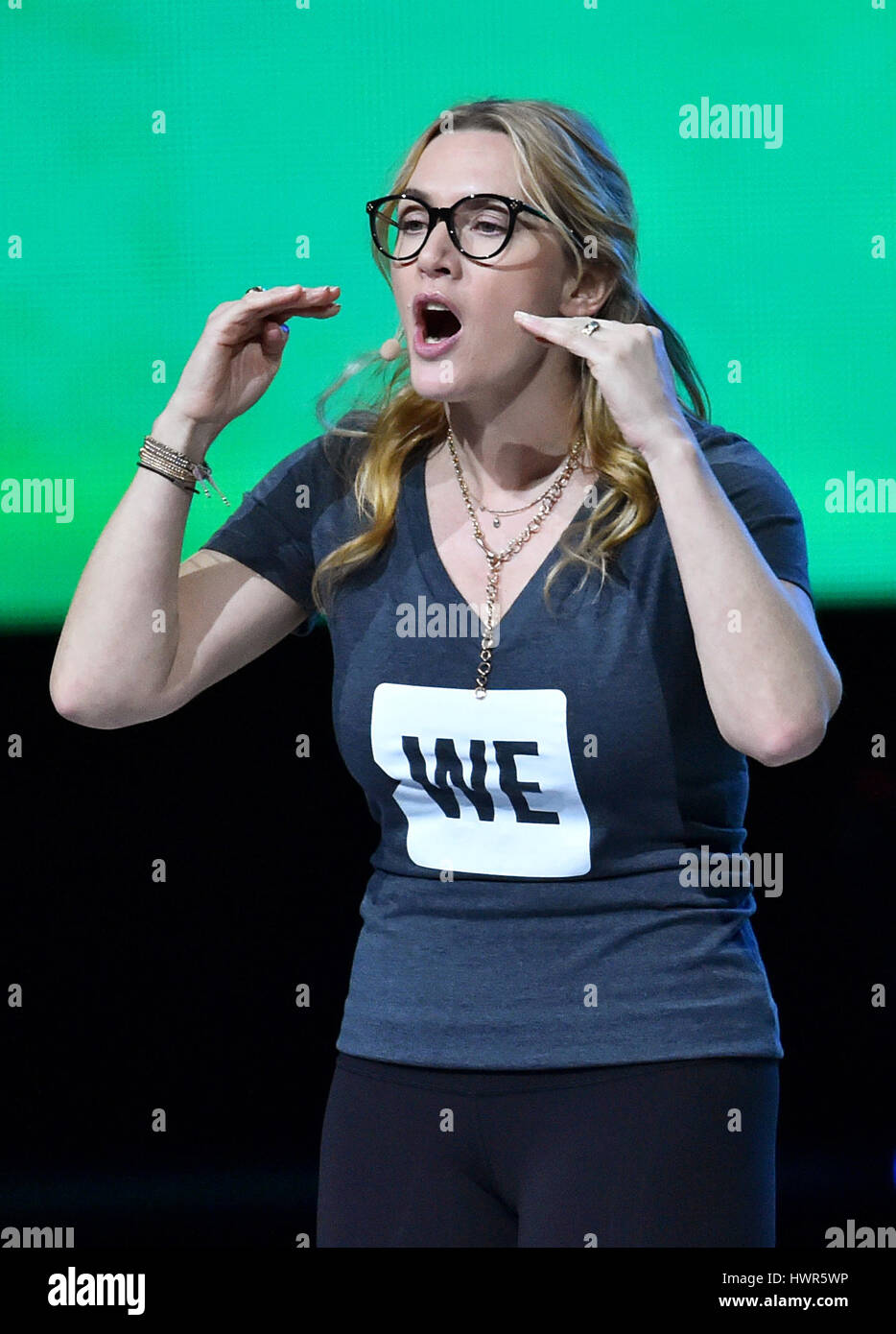 Kate Winslet on stage at the We Day UK charity event and concert, The ...