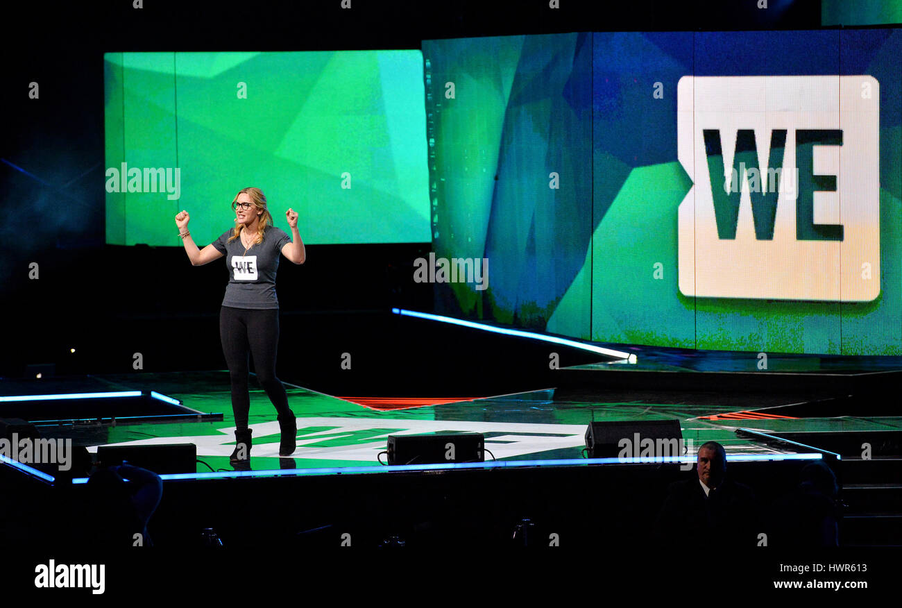 Kate Winslet on stage at the We Day UK charity event and concert, The ...