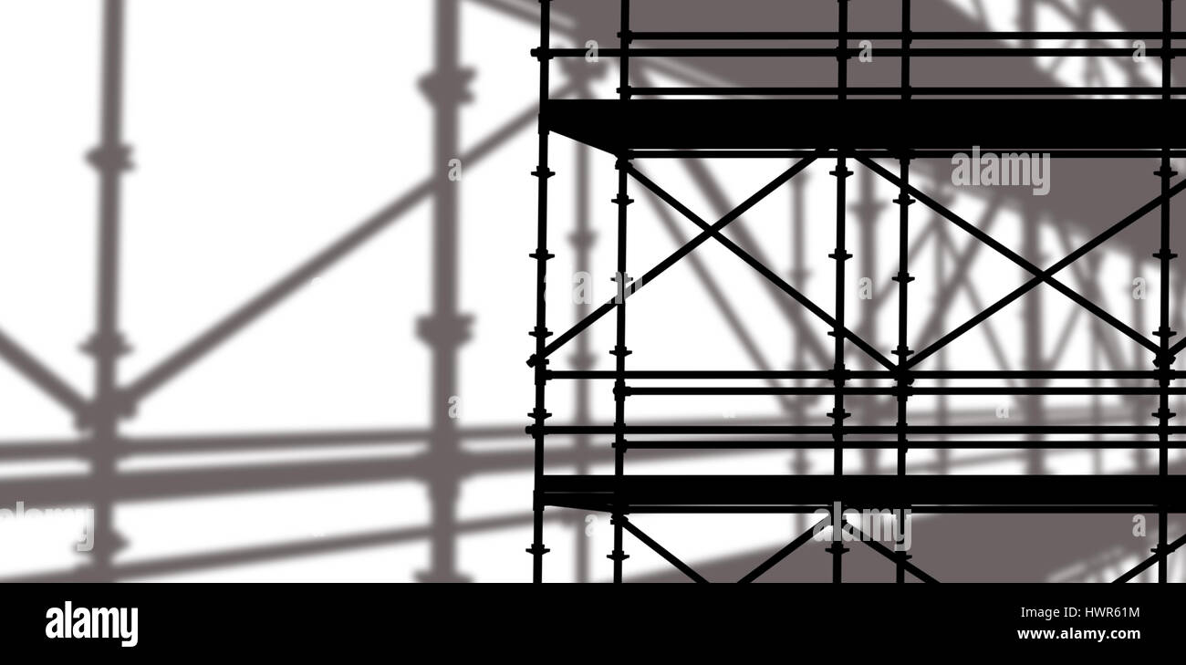 3d image of construction scaffolding against 3d image of construction ...