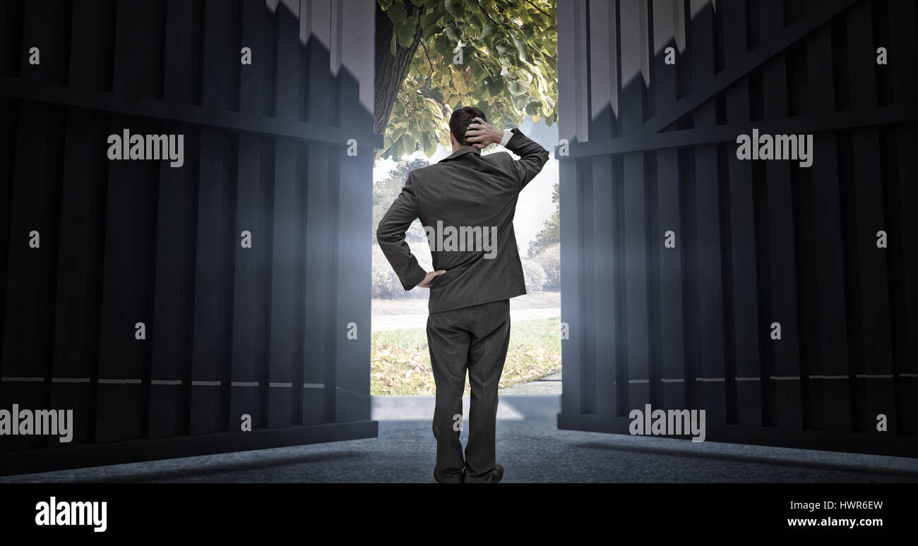 Man back view scratching head hi-res stock photography and images - Alamy