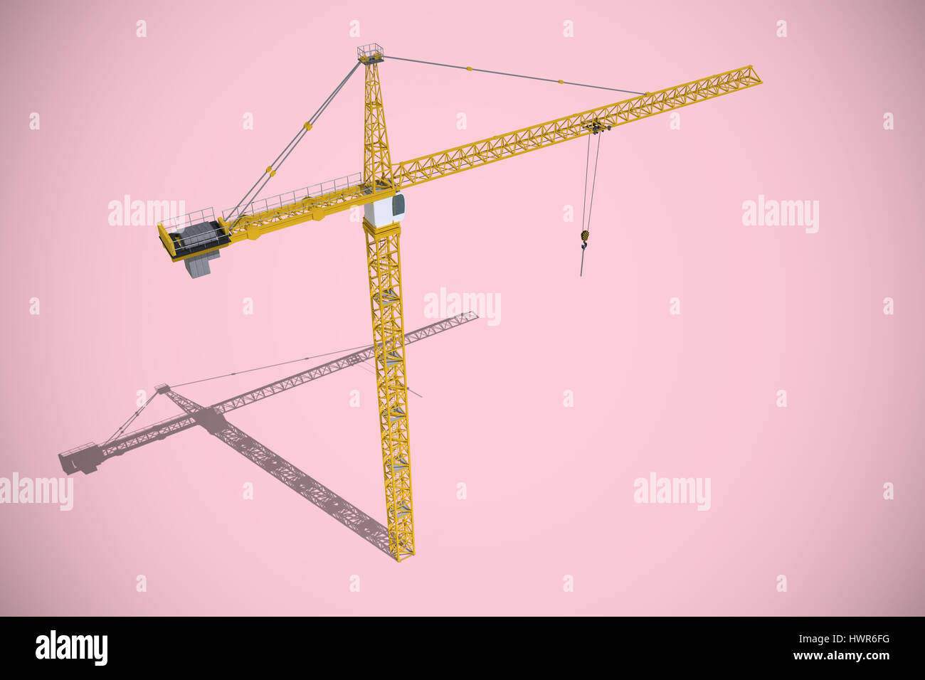 Studio Shoot of a crane against pink background Stock Photo - Alamy