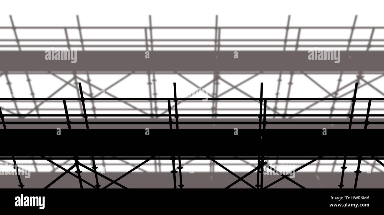 3d up view image of construction scaffolding on white background Stock ...