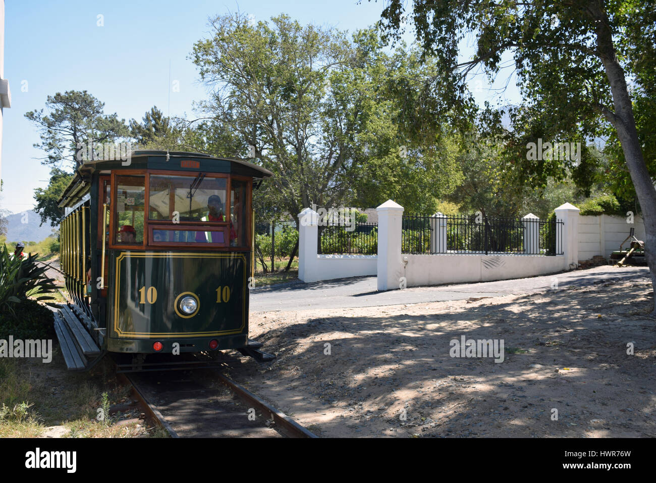 Wine tram, Franschhoek, Western Cape, South Africa. Trams & buses link ...
