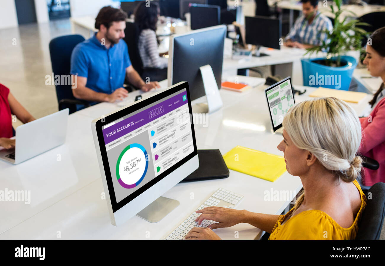 People Working In Bank