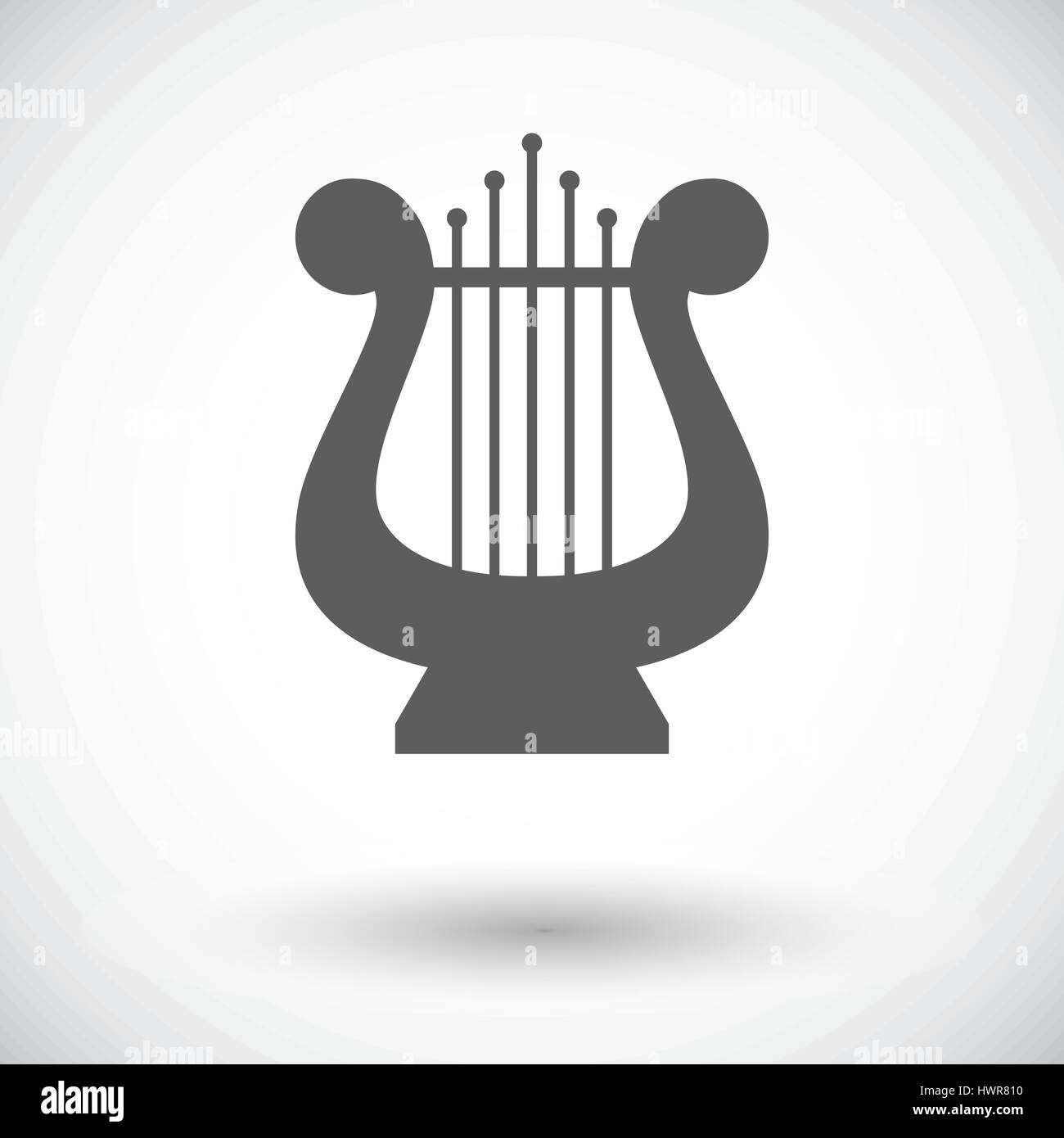 Lyra. Single flat icon on white background. Vector illustration Stock ...