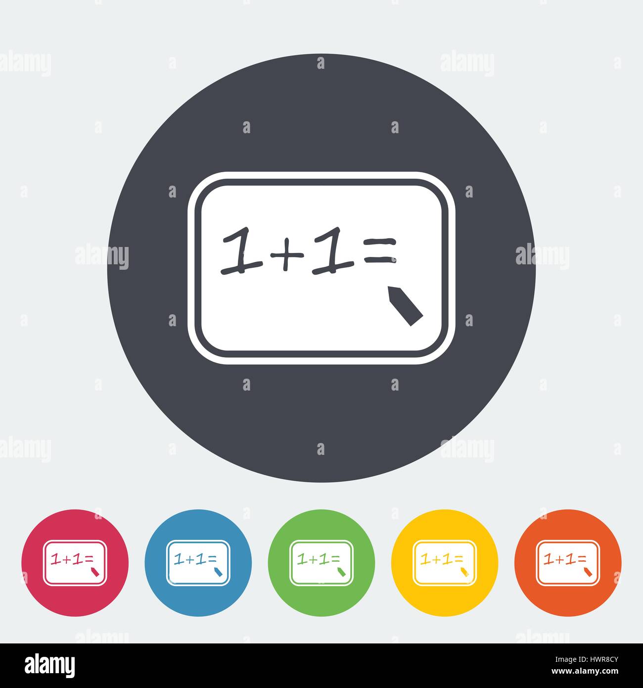 Mathematics. Single flat icon on the circle. Vector illustration Stock ...