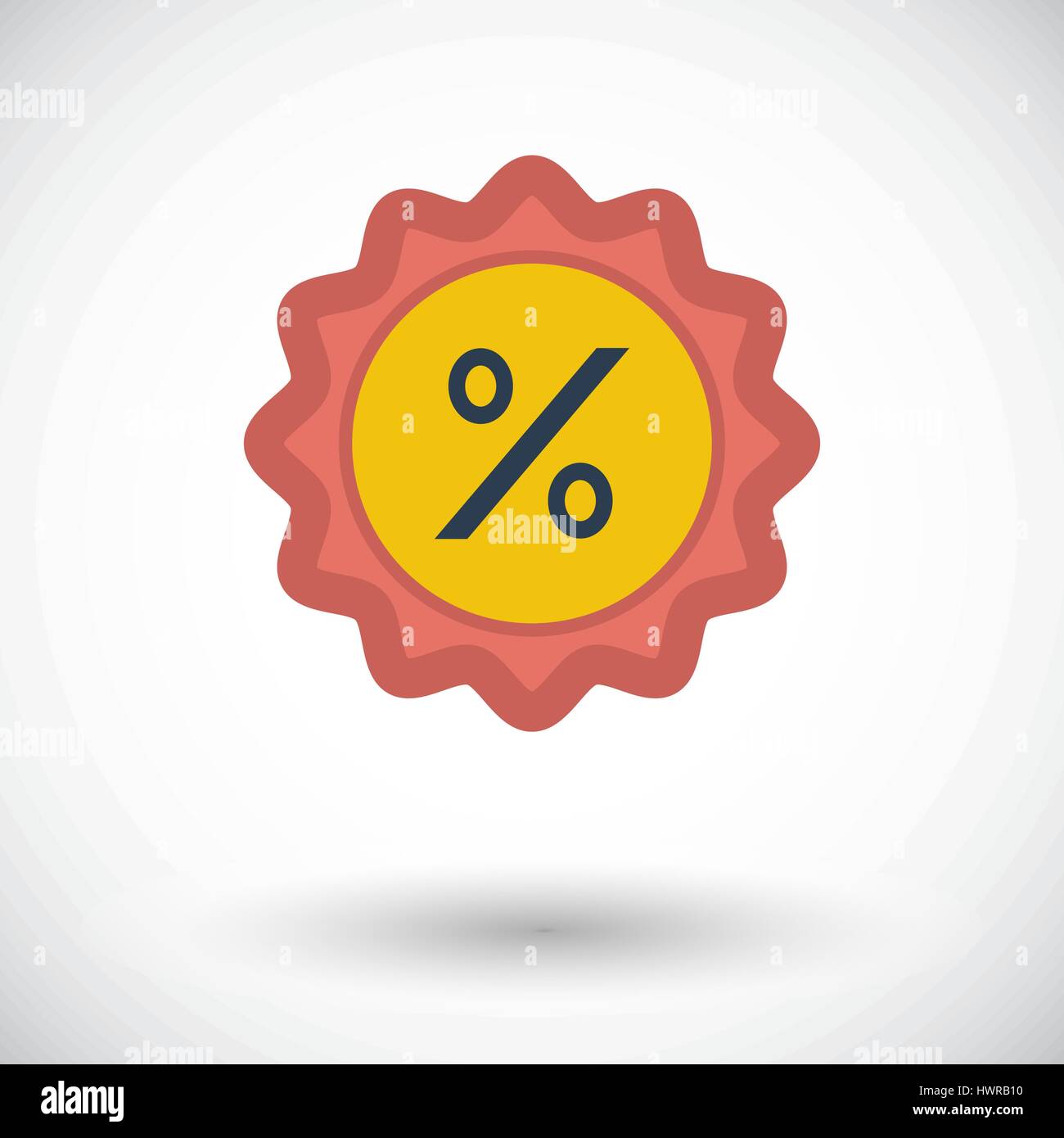 Percent label. Single flat icon on white background. Vector ...