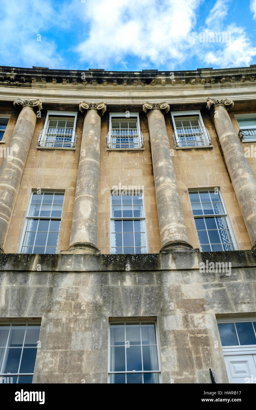 Part of the iconic Georgian architecture of Royal Crescent in Bath ...