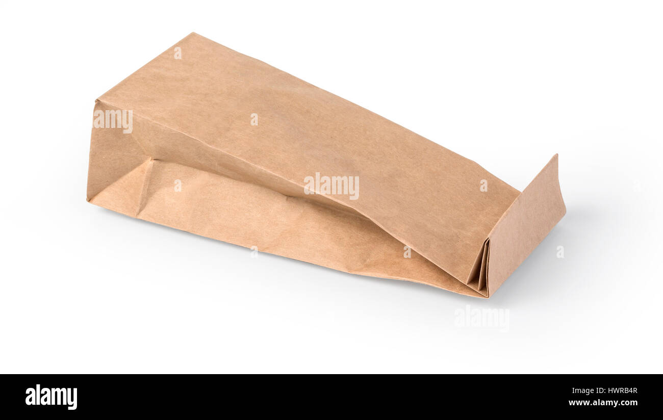 brown paper bag isolated on white background with clipping path Stock ...