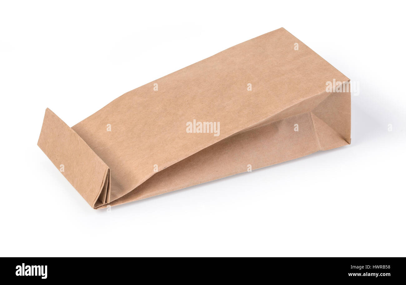 brown paper bag isolated on white background with clipping path Stock ...
