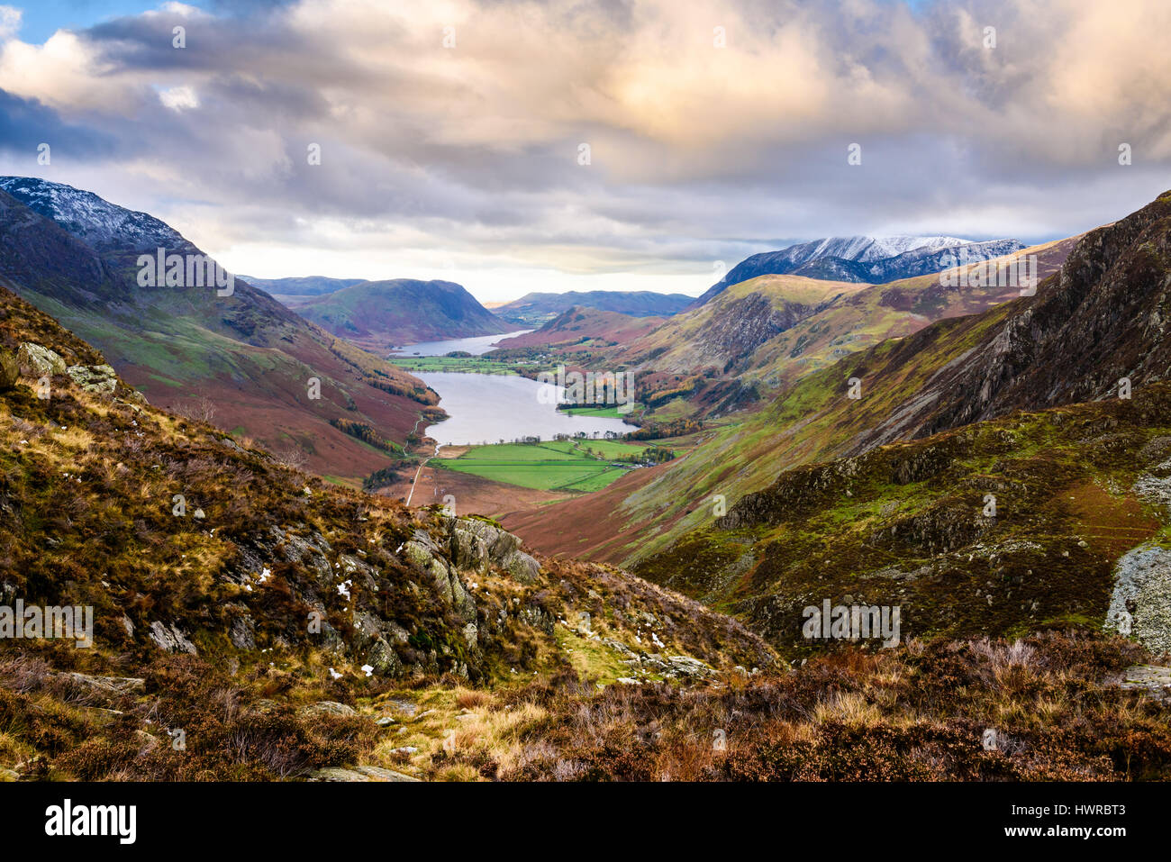 The valley between Hay Stacks and Fleetwith Pike with Buttermere and ...