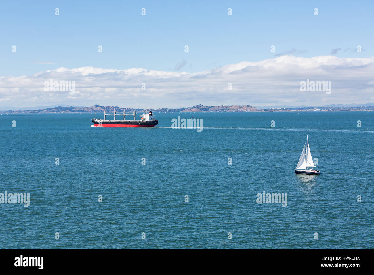 Large Shipping Cargo Vessel San Francisco Bay High Resolution Stock ...