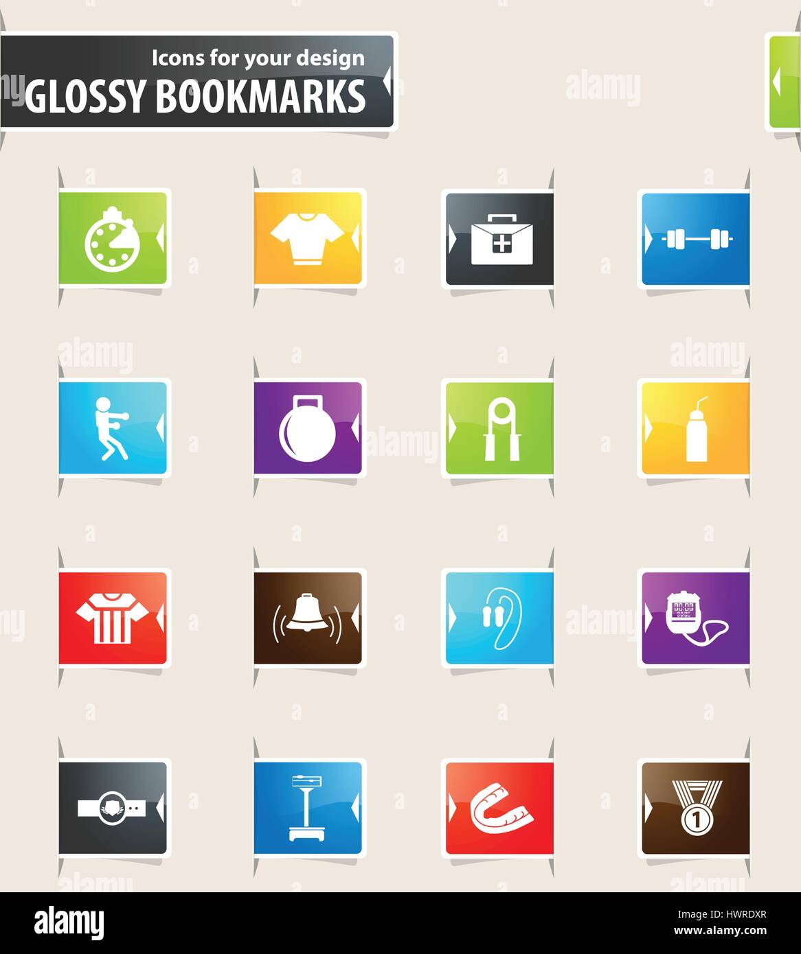 Boxing symbol vector glossy bookmarks for your design Stock Vector ...