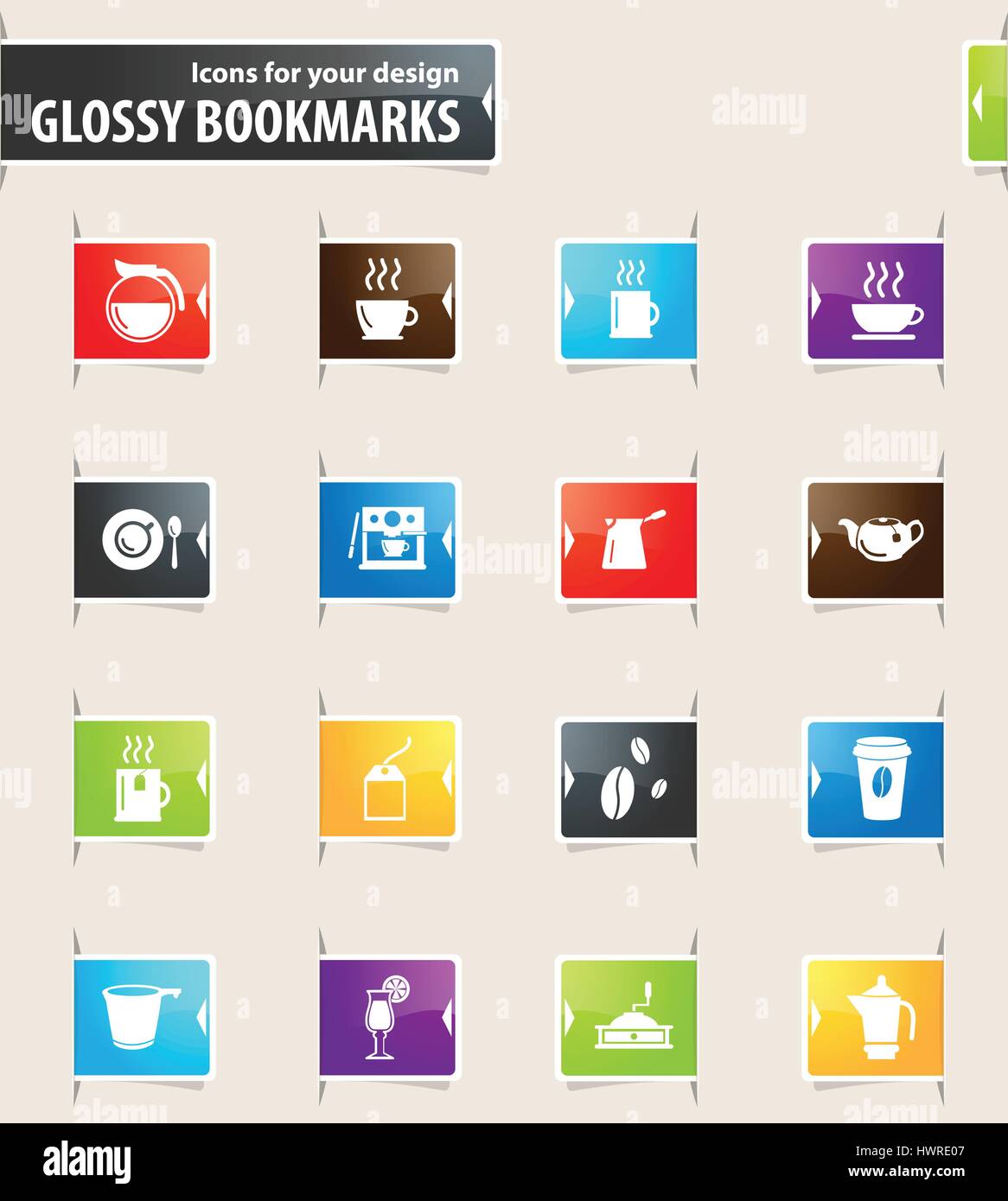 Cafe symbol vector glossy bookmarks for your design Stock Vector Image ...