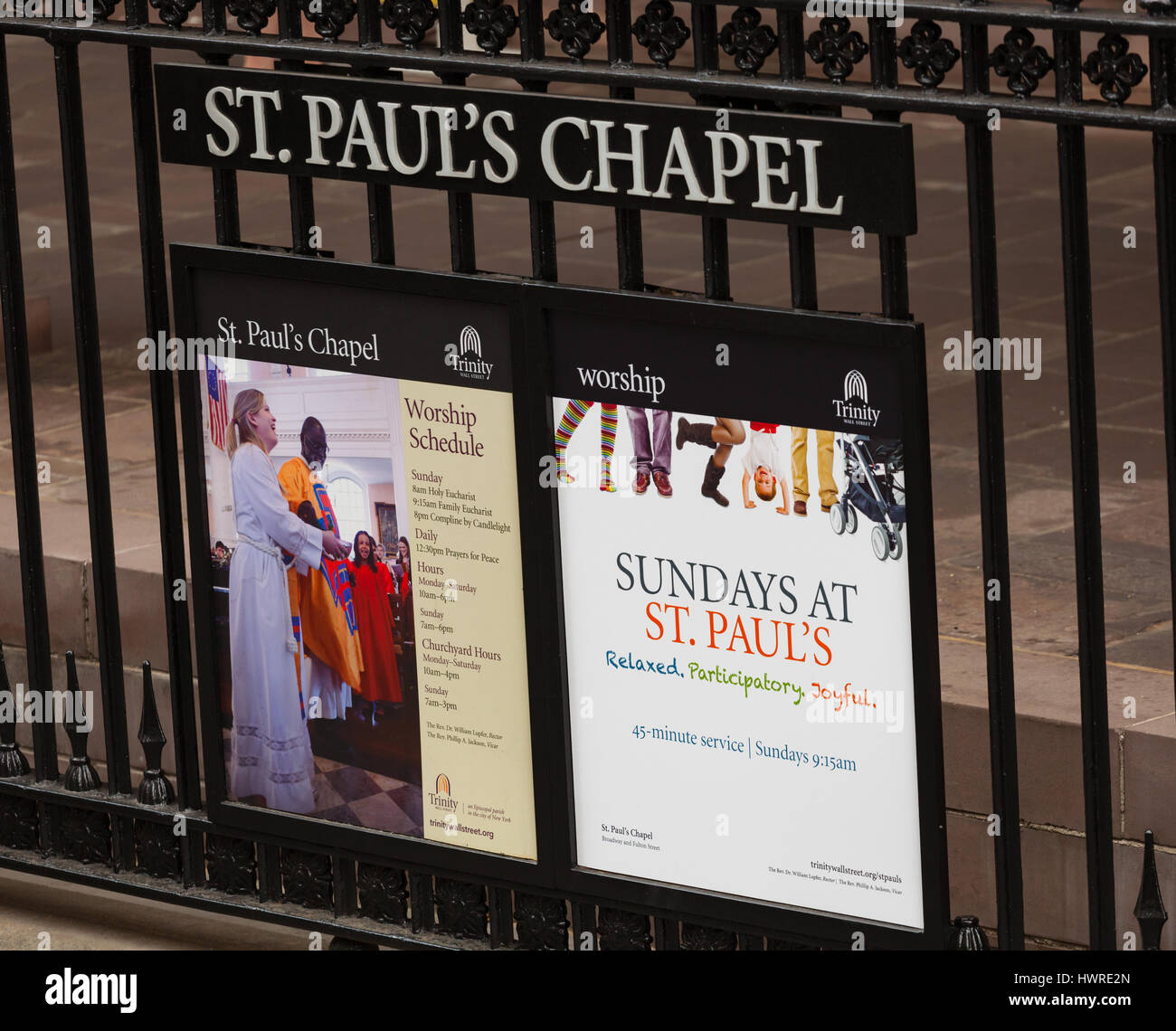 New York City, Usa - July 12, 2015: Signboard of St. Paul's Chapel on ...