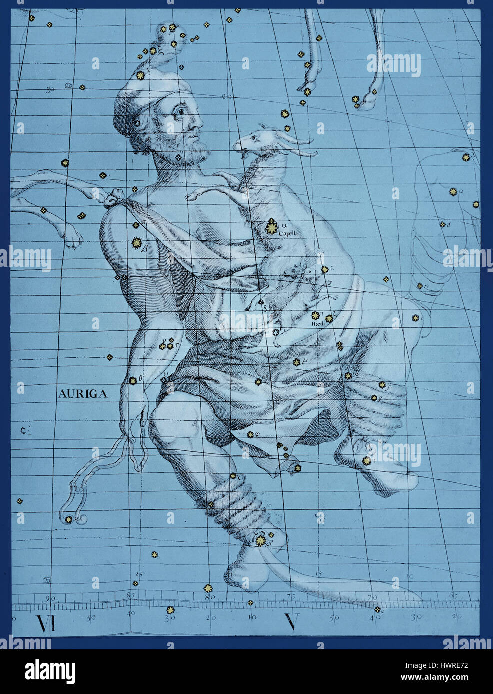 Constellation Auriga, the charioteer (From Atlas Coelestis is a star ...