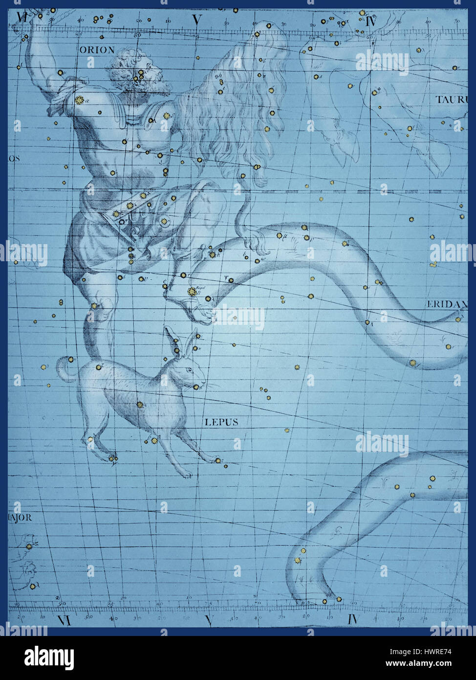 Constellation Orion and the Hare. (From Atlas Coelestis is a star atlas ...