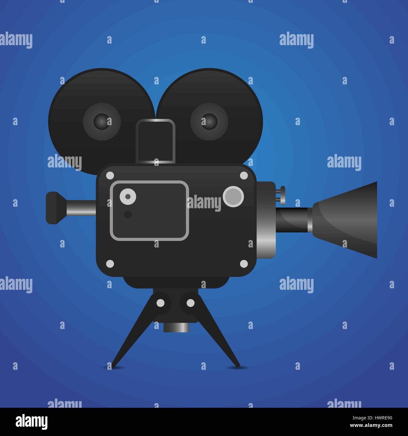 Retro movie projector with abstract light rays vector detailed ...