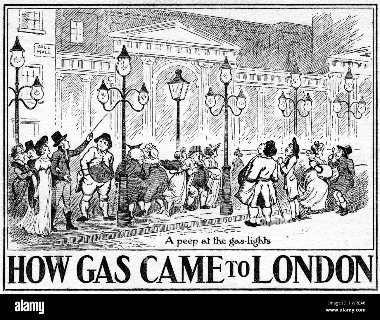 Gas lights illustration Black and White Stock Photos & Images - Alamy