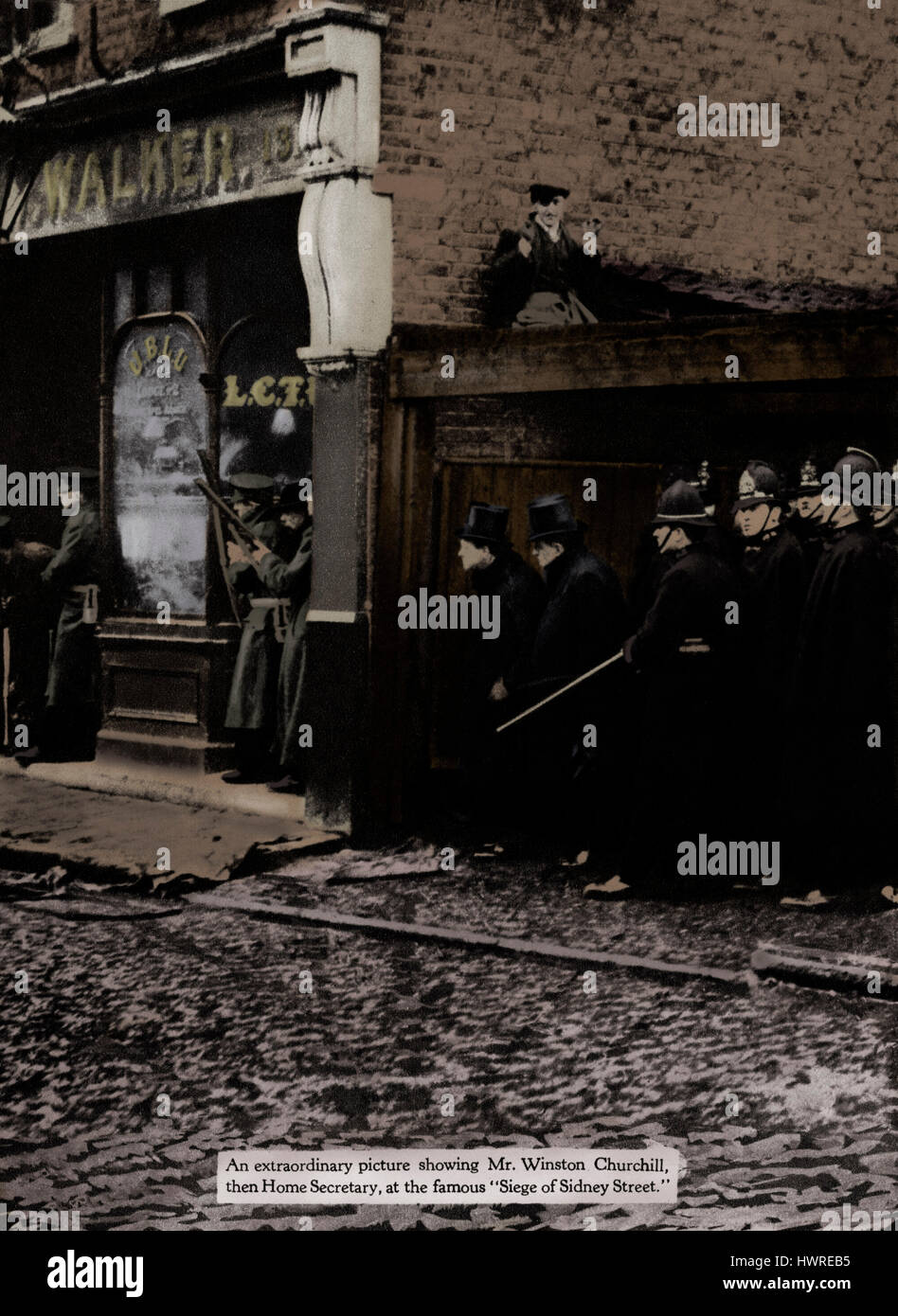 Winston Churchill at the Siege of Sidney Street / Battle of Stepney, 3 ...