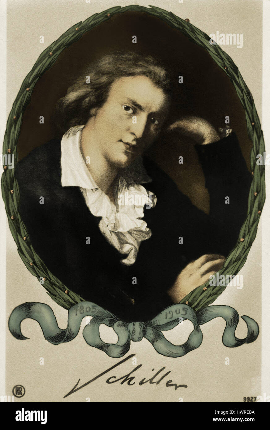 Friedrich von Schiller, portrait. German 18th-century dramatist, poet ...
