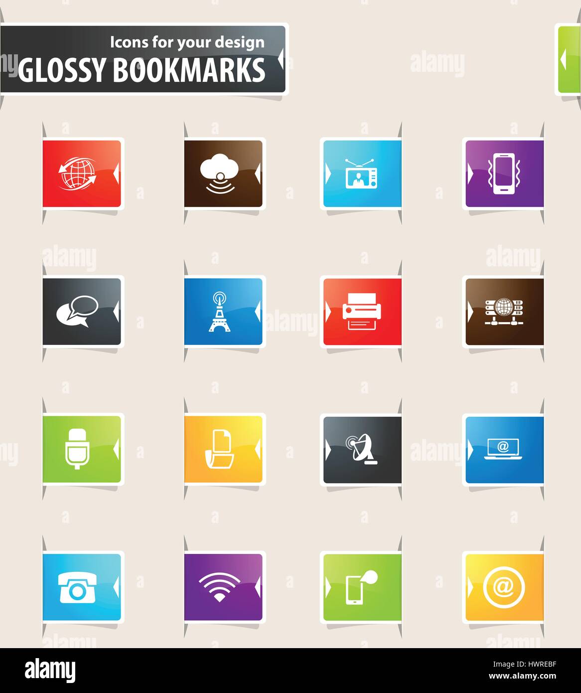 Communication vector bookmark icons for your design Stock Vector Image ...