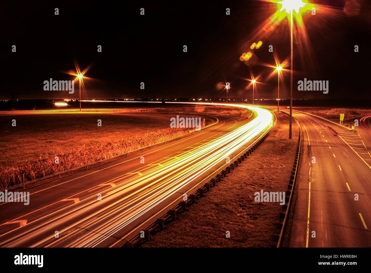 highway at night Stock Photo - Alamy