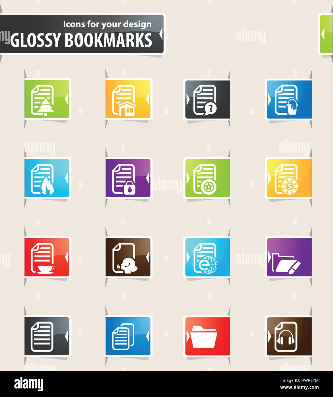 Documents vector bookmark icons for your design Stock Vector Image ...