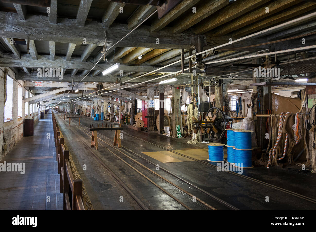 The rope making factory at Chatham historic dockyard, Kent, UK Stock ...