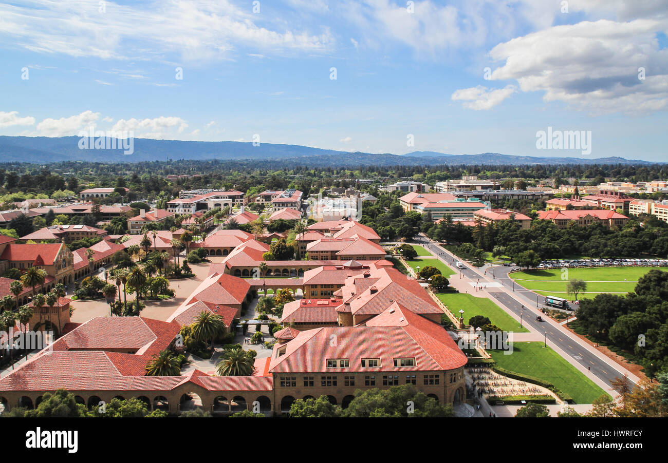 Stanford university campus palo alto aerial hi-res stock photography ...