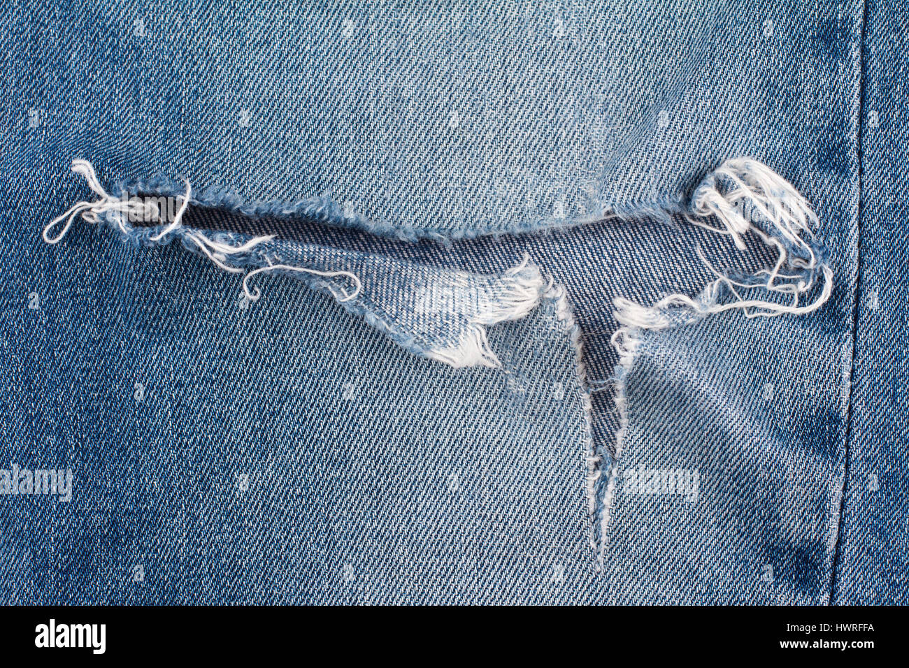 jeans texture background denim blue with tear Stock Photo - Alamy