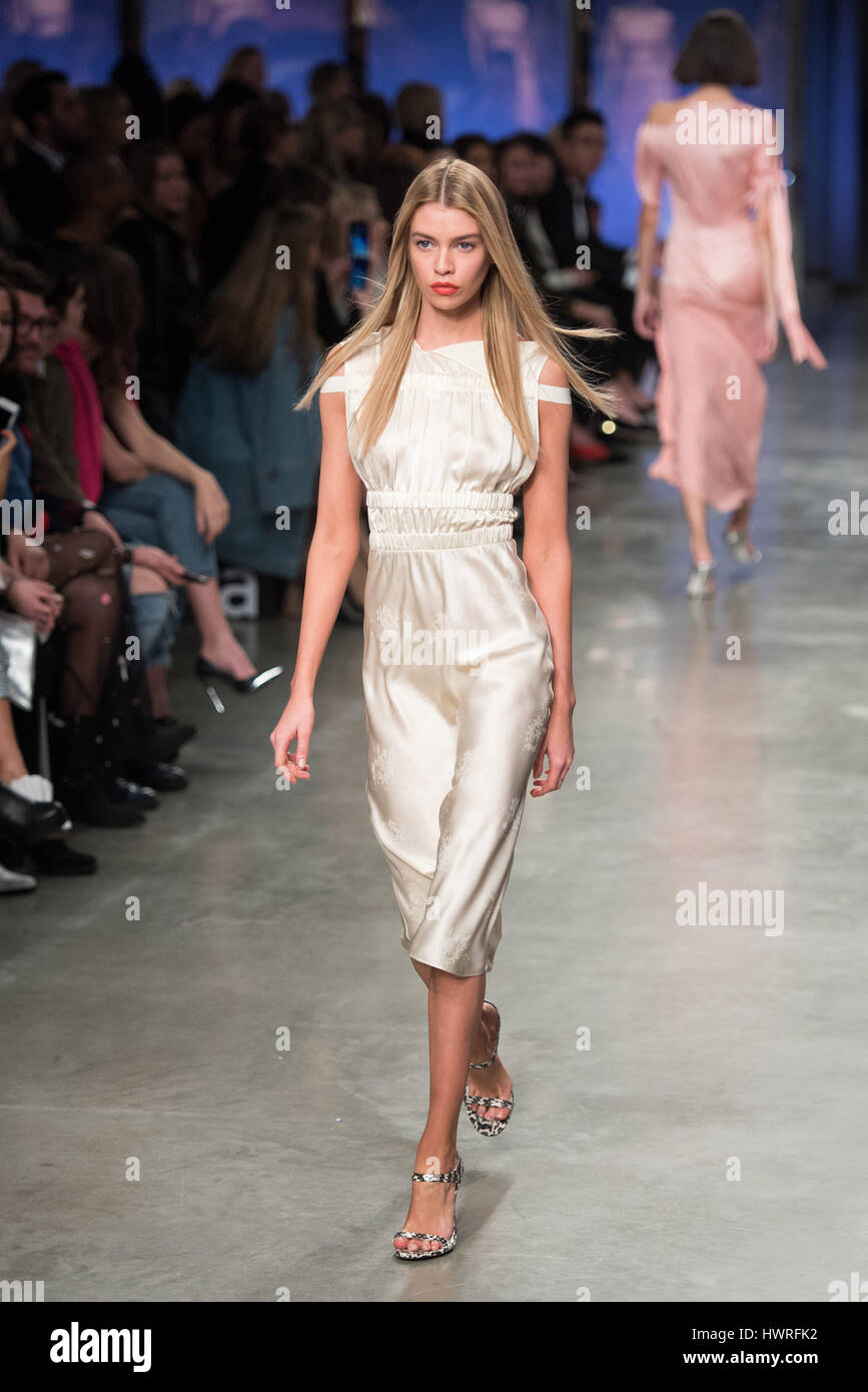 Topshop Unique front catwalk held at the Tate Modern. Featuring: Stella ...