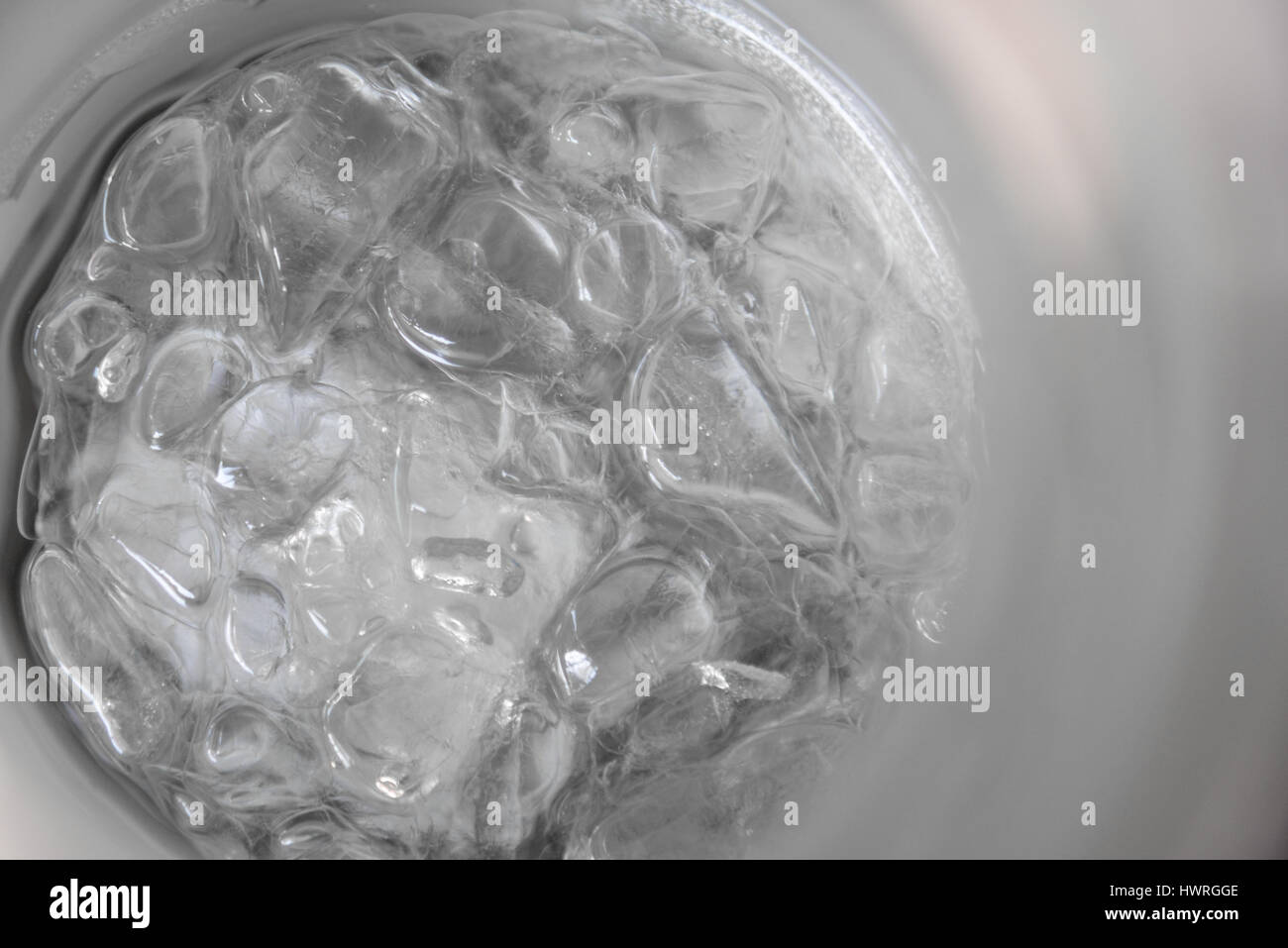 Bucket of crushed ice from top view of the glass Stock Photo - Alamy