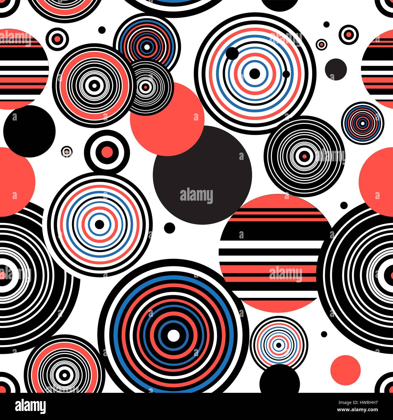 Seamless graphic pattern of geometric circular design elements Stock ...