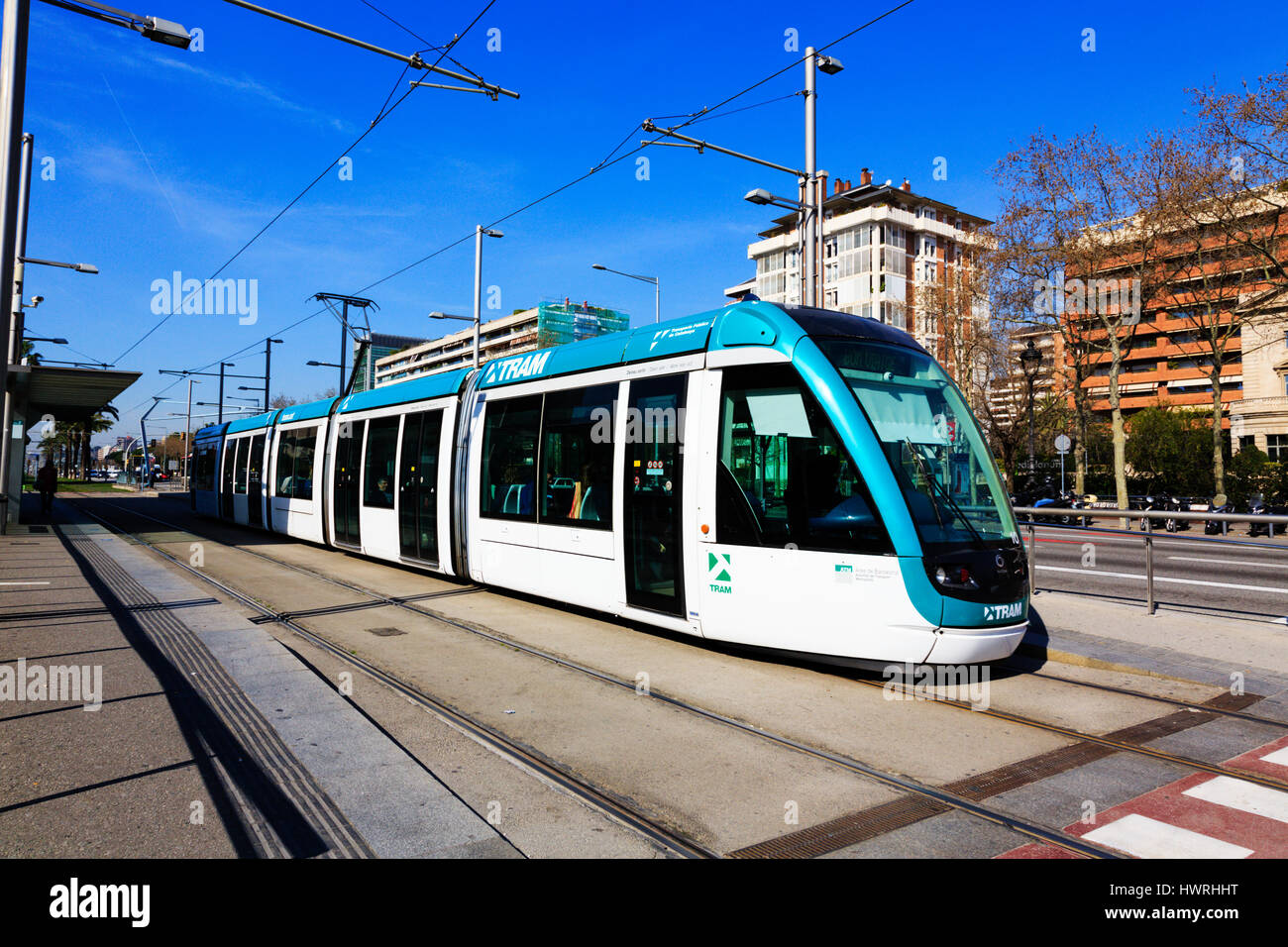 Barcelona city tram, Catalunya, Spain Stock Photo - Alamy