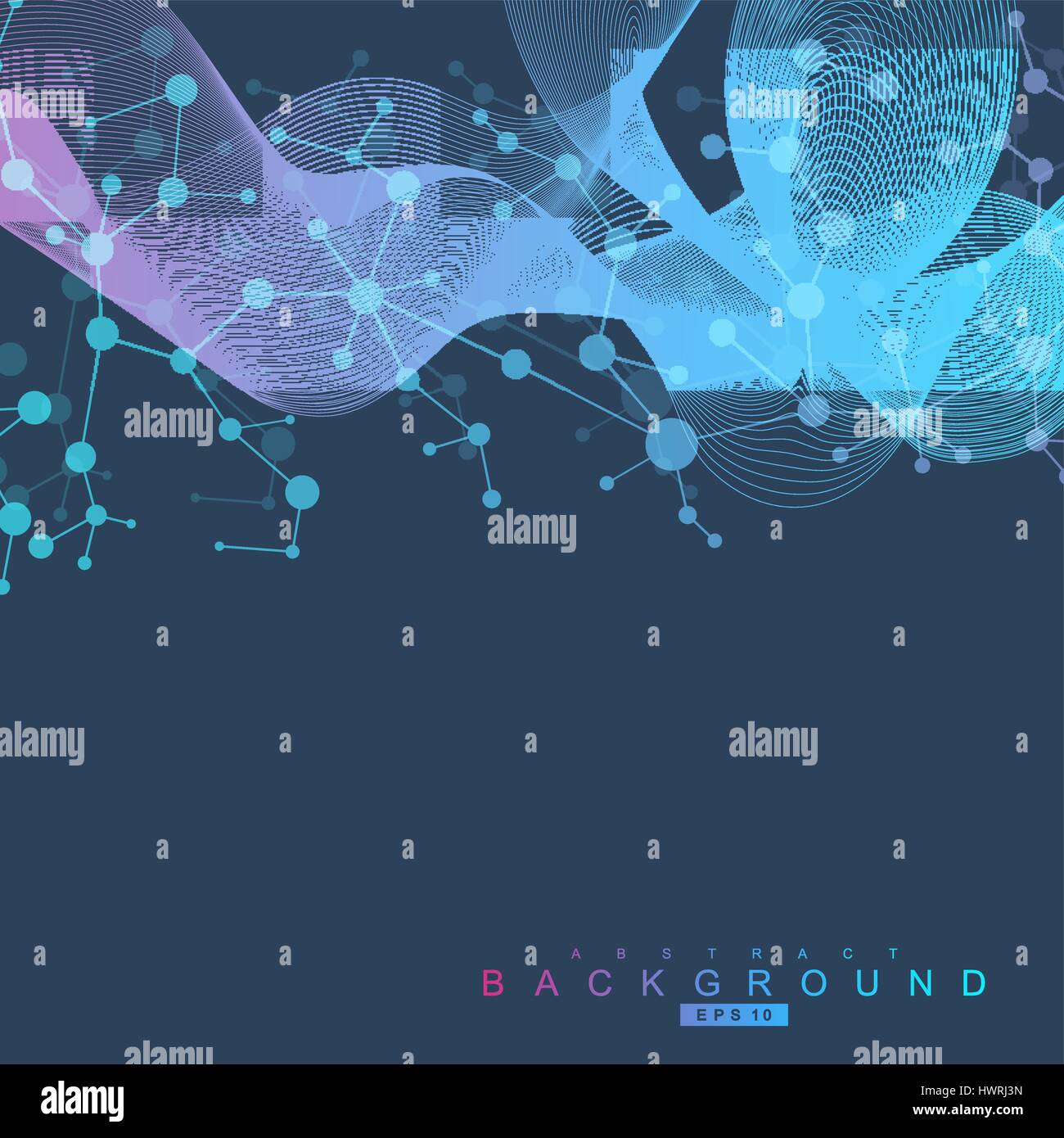 Structure molecule and communication. Dna, atom, neurons. Scientific ...