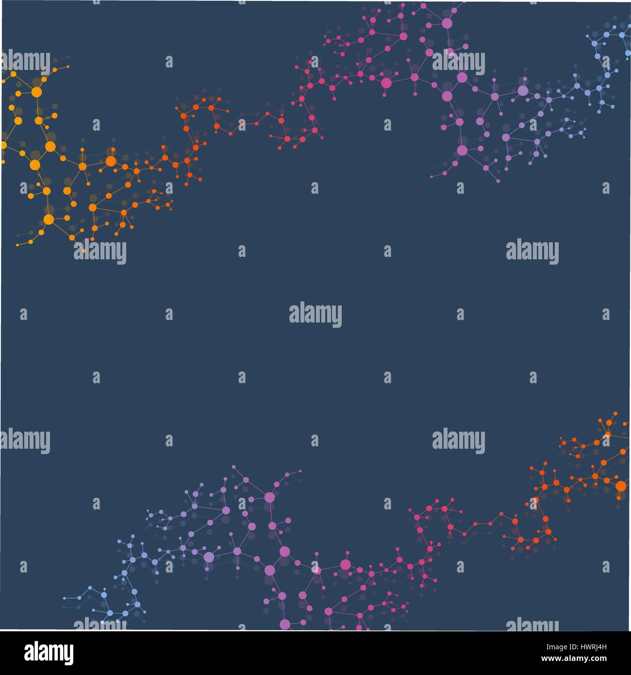 Structure molecule and communication. Dna, atom, neurons. Scientific ...
