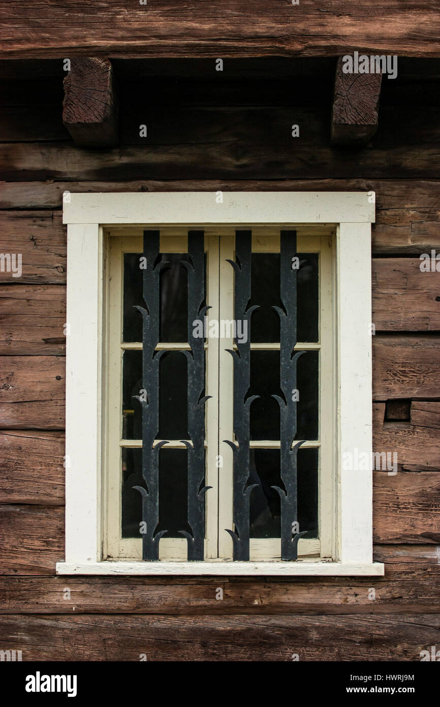 old window with metal fence Stock Photo - Alamy