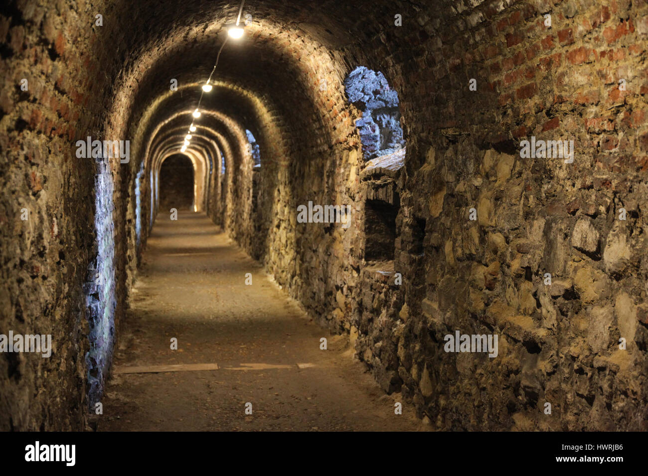 Background of the tunnel from stone and brick walls texture Stock Photo ...